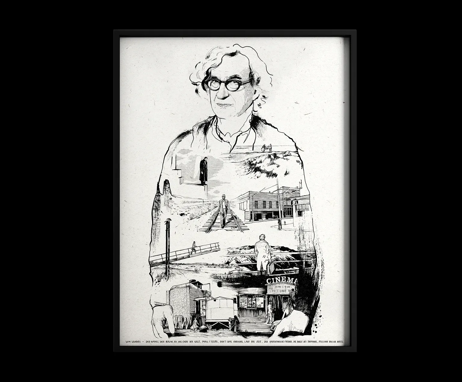 Wim Wenders Porträt Illustration